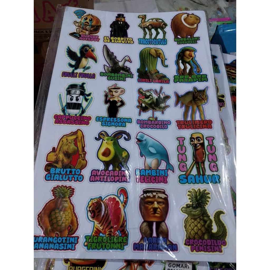 Jual [ GAM COLLECTION ] 1 LEMBAR STIKER ANOMALI BRAINROT BESAR UK A4 ...