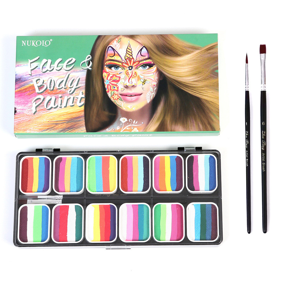 Jual Cat Wajah Face Paint Dan Brush Set Body Face Painting Makeup Set ...