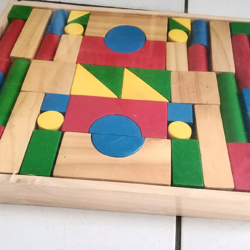 Jual HAULA TOYS || balok big warna, balok bangun berwarna, Mainan balok ...