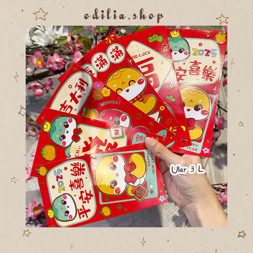 Jual Angpao Imlek Ular dan Netral 2025 Ukuran L isi 6 pcs Tahun Baru ...