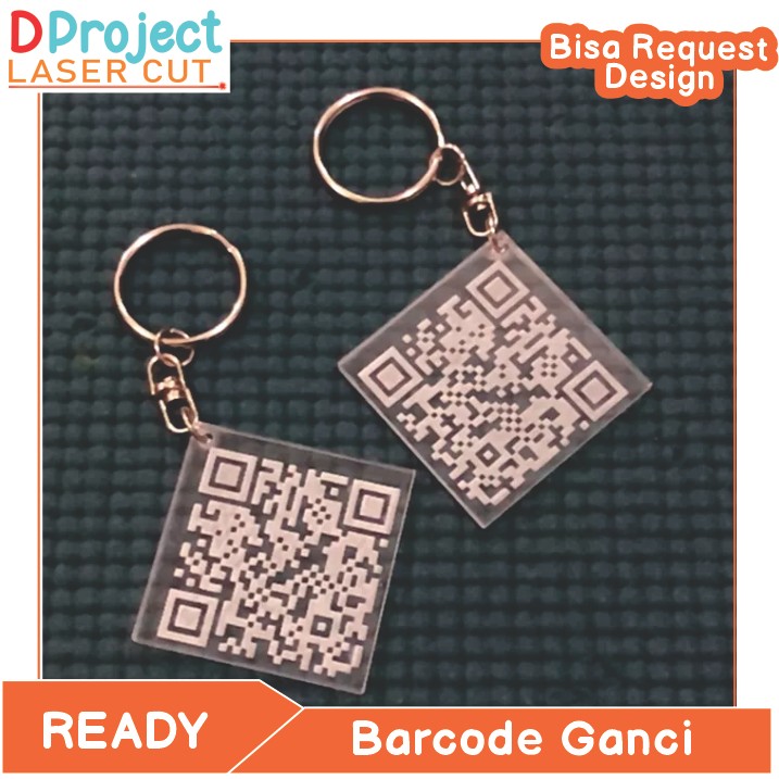 Jual Gantungan Kunci QR Code Akrilik Tebal bisa Request Barcode, Gravir ...