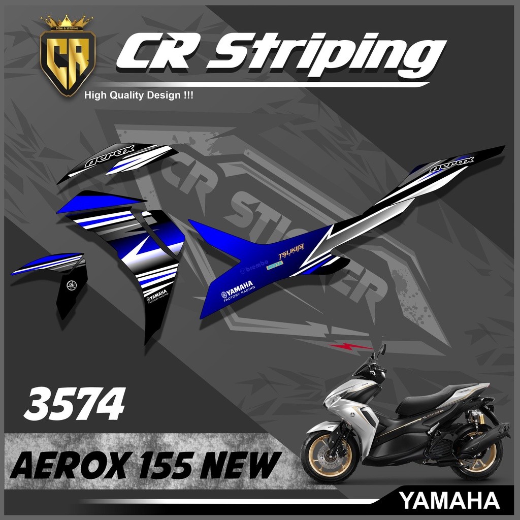 Jual Sticker Striping Yamaha Aerox 155 New Semi Full -Striping Yamaha ...