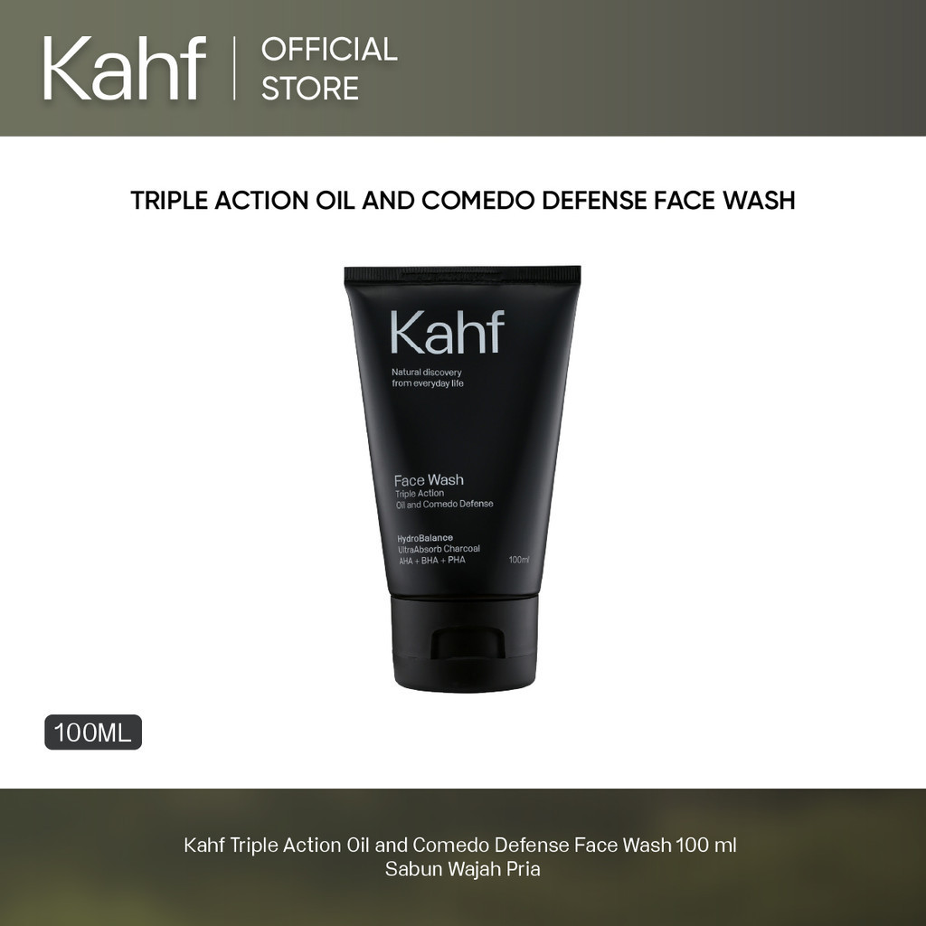 Jual Kahf Triple Action Oil and Comedo Defense Face Wash 100 ml - Sabun ...