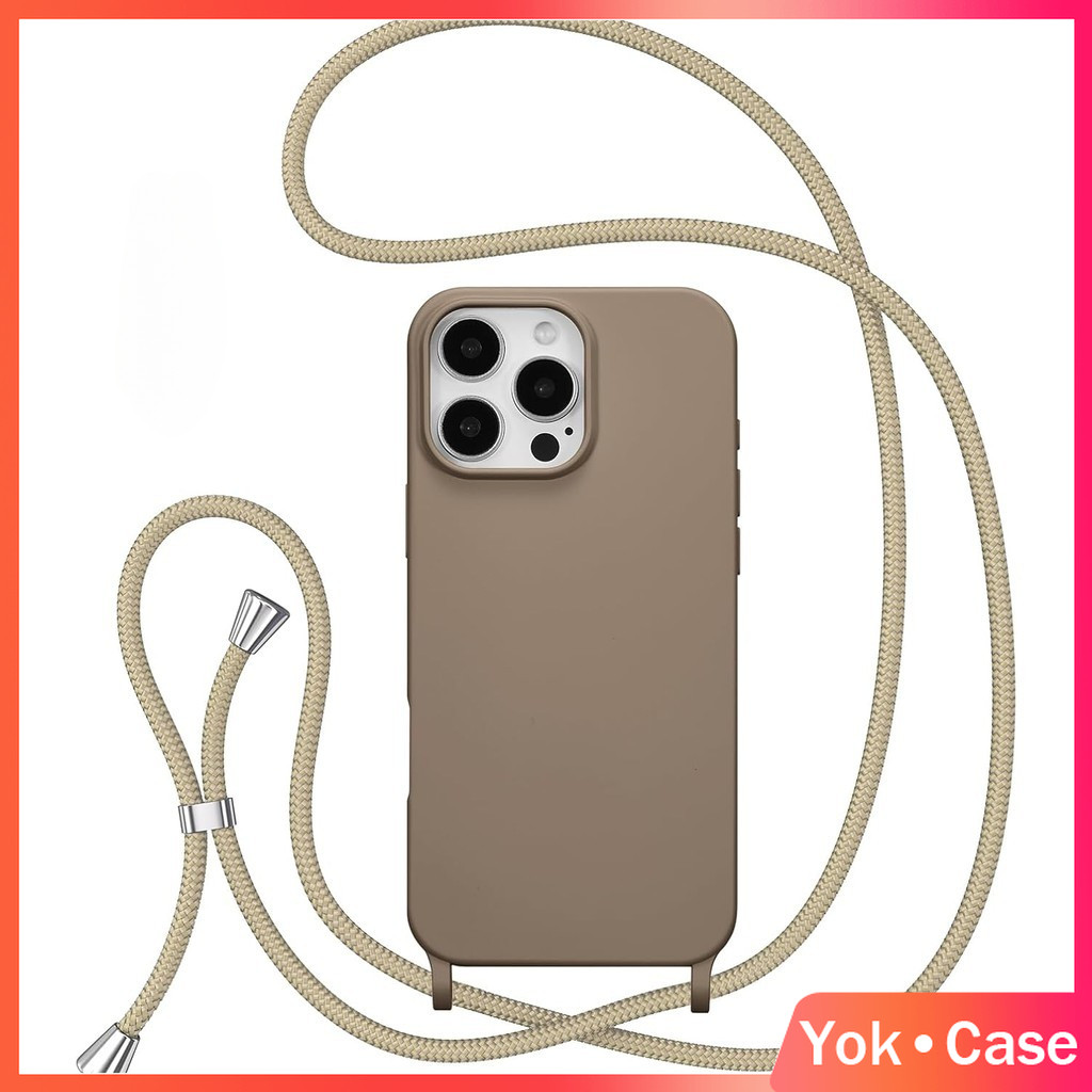 Jual 【Yok Case】Milk Tea Color Simple Strap TPU Phone Case for iPhone 16 ...