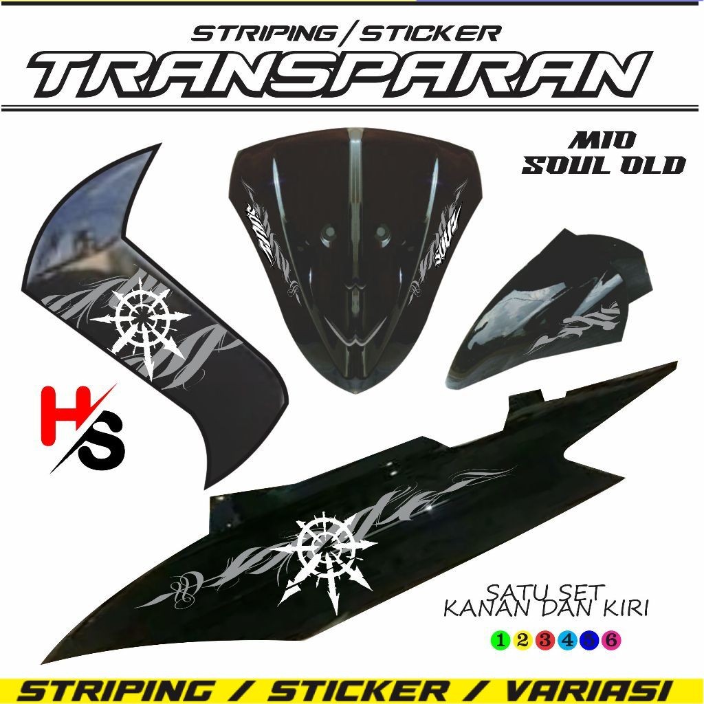 Jual STIKER STRIPINNG TRANSPARAN UV MOTIP MIO SOUL OLD CORAK NEW CORAK ...
