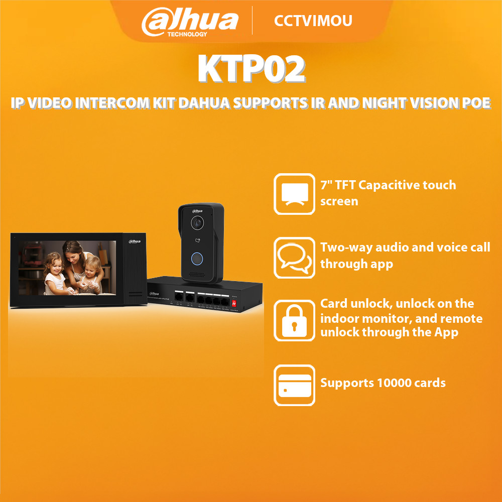 Jual DAHUA KTP02 IP VIDEO INTERCOM KIT DAHUA SUPPORTS IR AND NIGHT ...