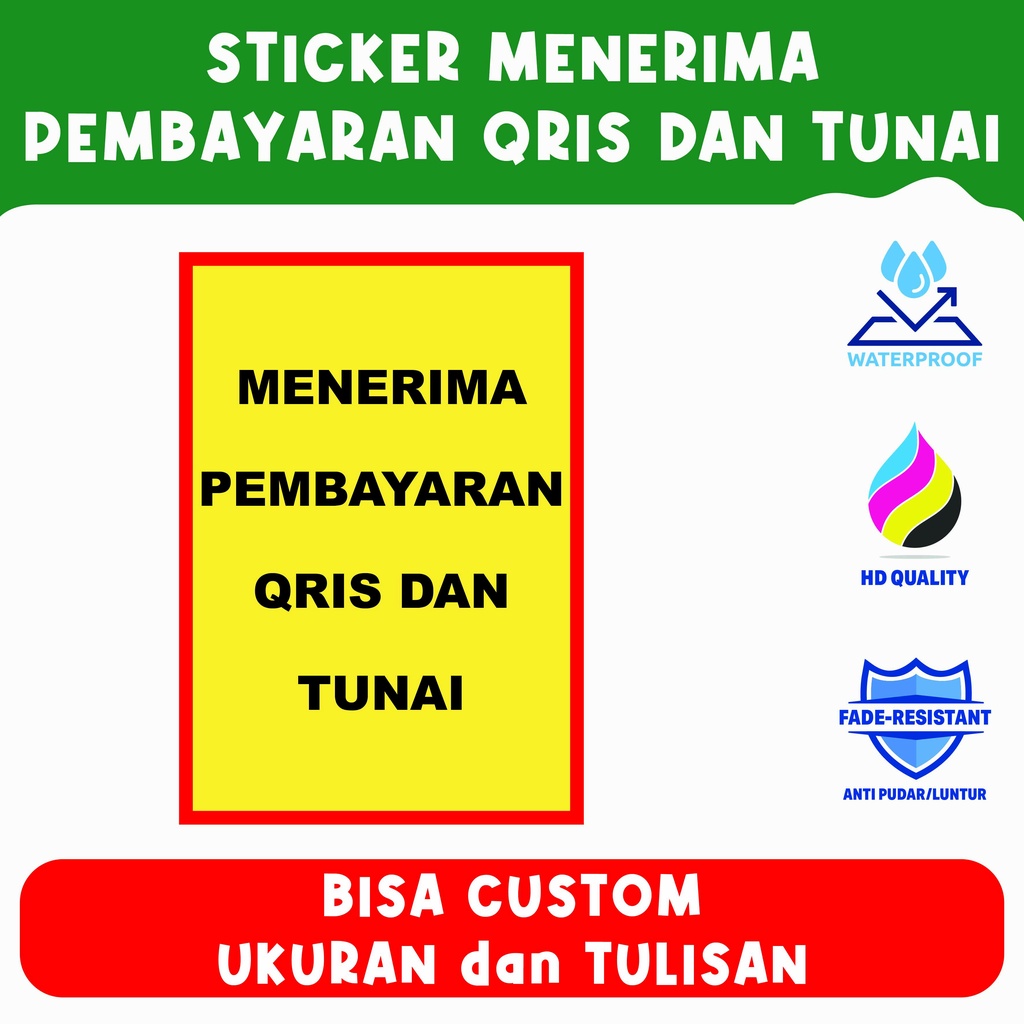Jual Sticker Menerima Pembayaran QRIS & TUNAI – Material Vinyl ...