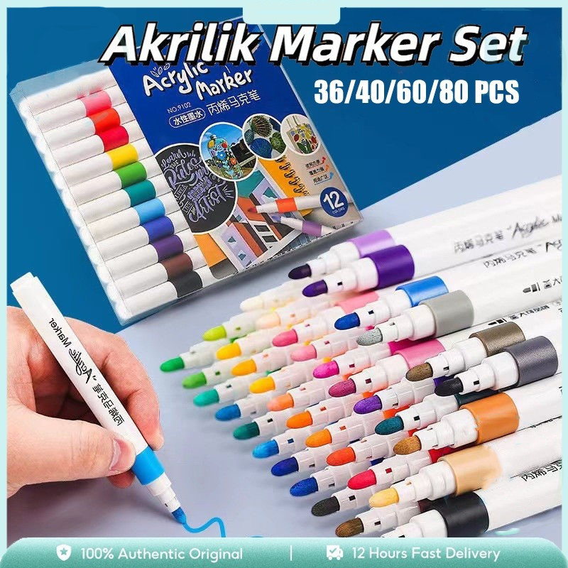 Jual Pen Akrilik Marker Set Spidol Akrili Painter DIY Painting Warna ...