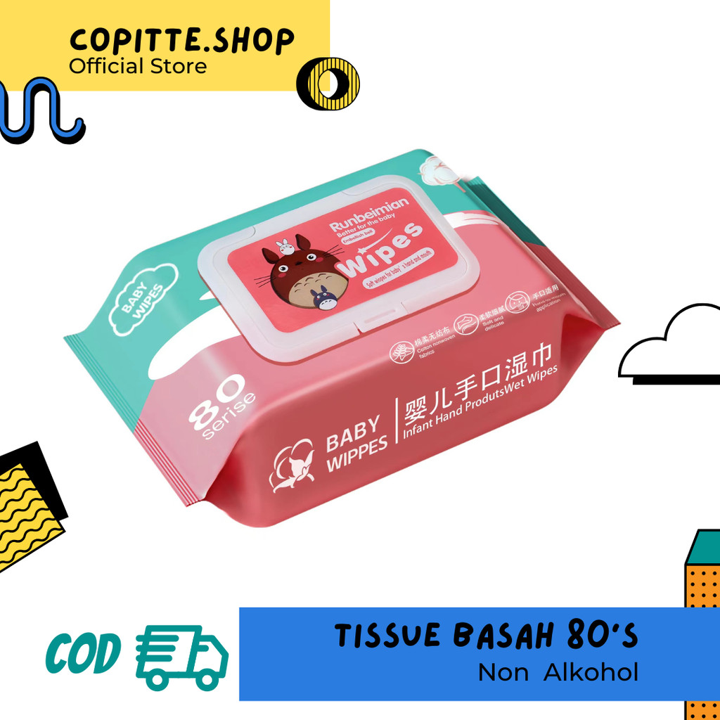 Jual PROMO MURAH TISSU TISU BASAH BAYI ISI 80 LEMBAR TISSUE BASAH BABY ...
