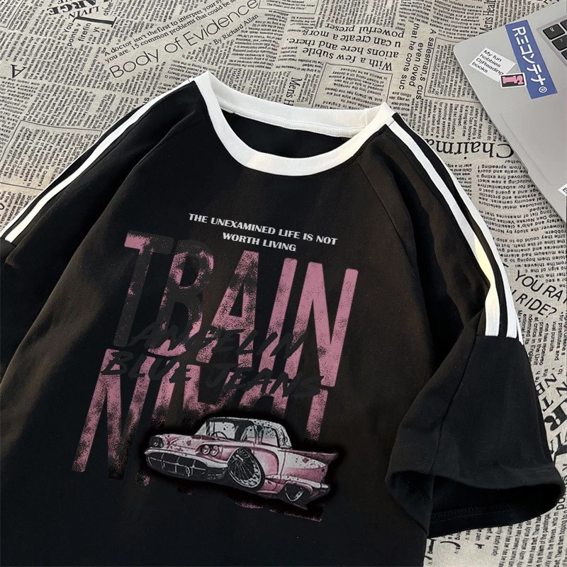 Jual Tshirt Hip Hop Street Car Baju Garis Tiga Oversize Bergaris Bahu ...