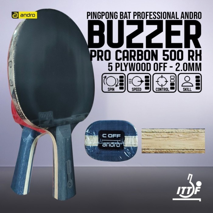 Jual Bat ANDRO Buzzer Pro Carbon 500 RX Bet Tenis Meja Pingpong Original | Shopee Indonesia