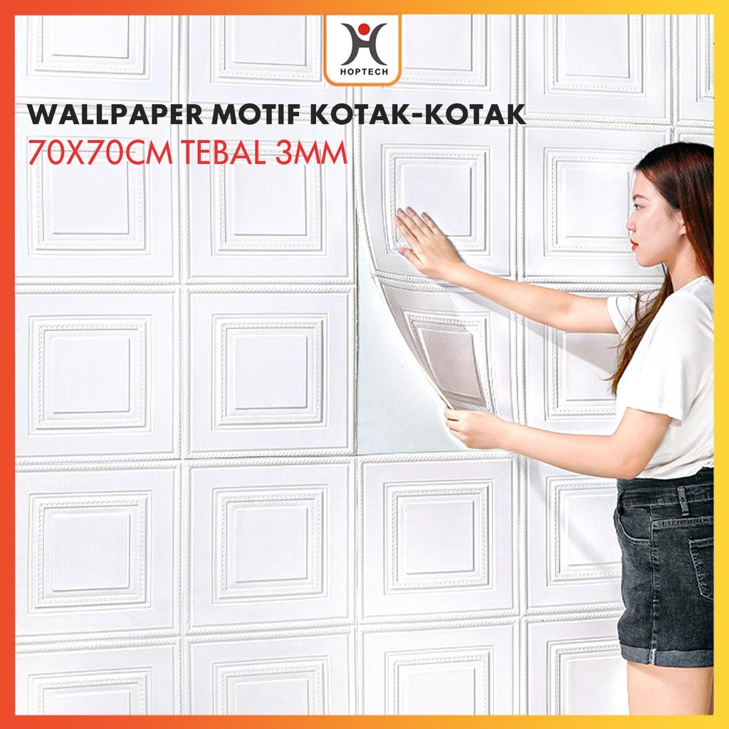 Jual Wallpaper Dinding 3D Motif kotak-kotak 70x70cm 3d Timbil Self ...