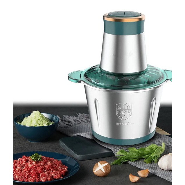 Jual Vaken Chopper Daging Bumbu Halus Masak Stainless Hemat Daya 4 Mata ...