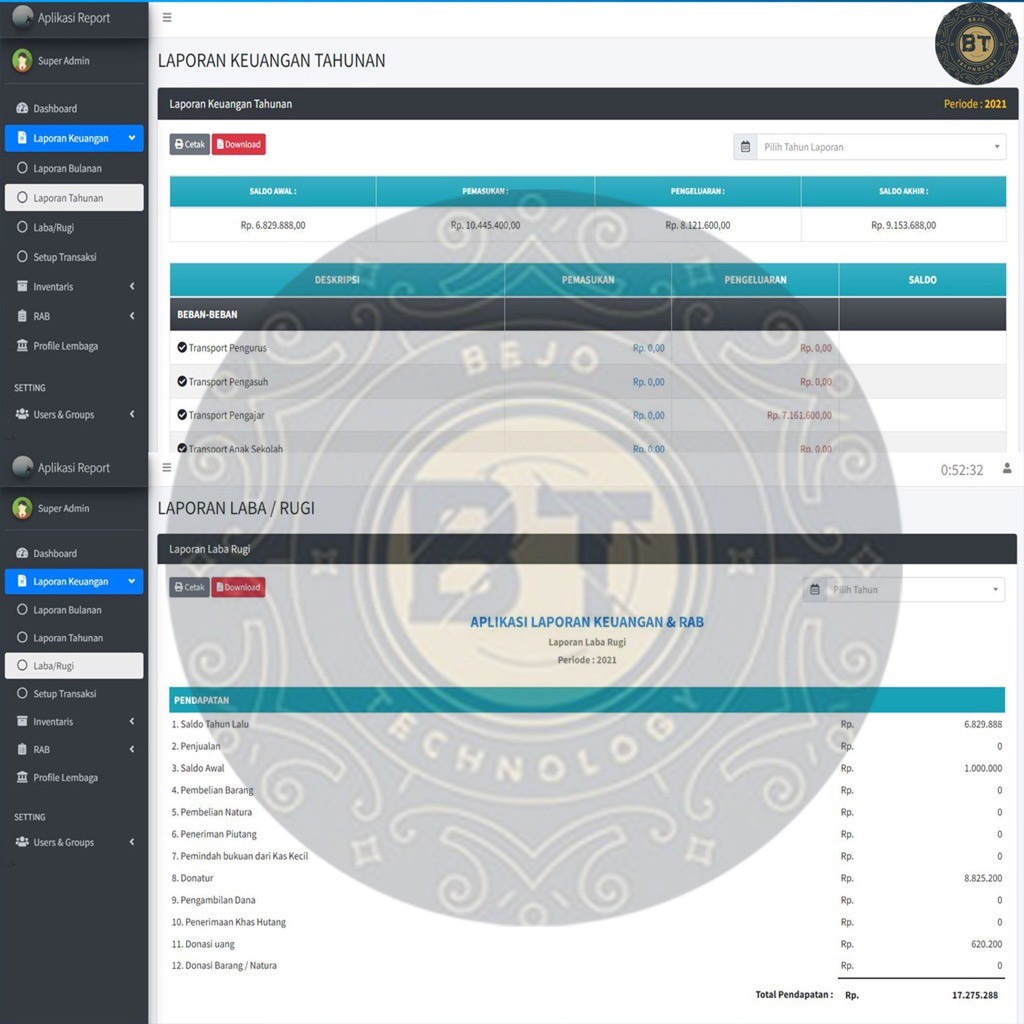 Jual APLIKASI WEB SOURCE CODE SISTEM LAPORAN KEUANGAN, INVENTARIS ...