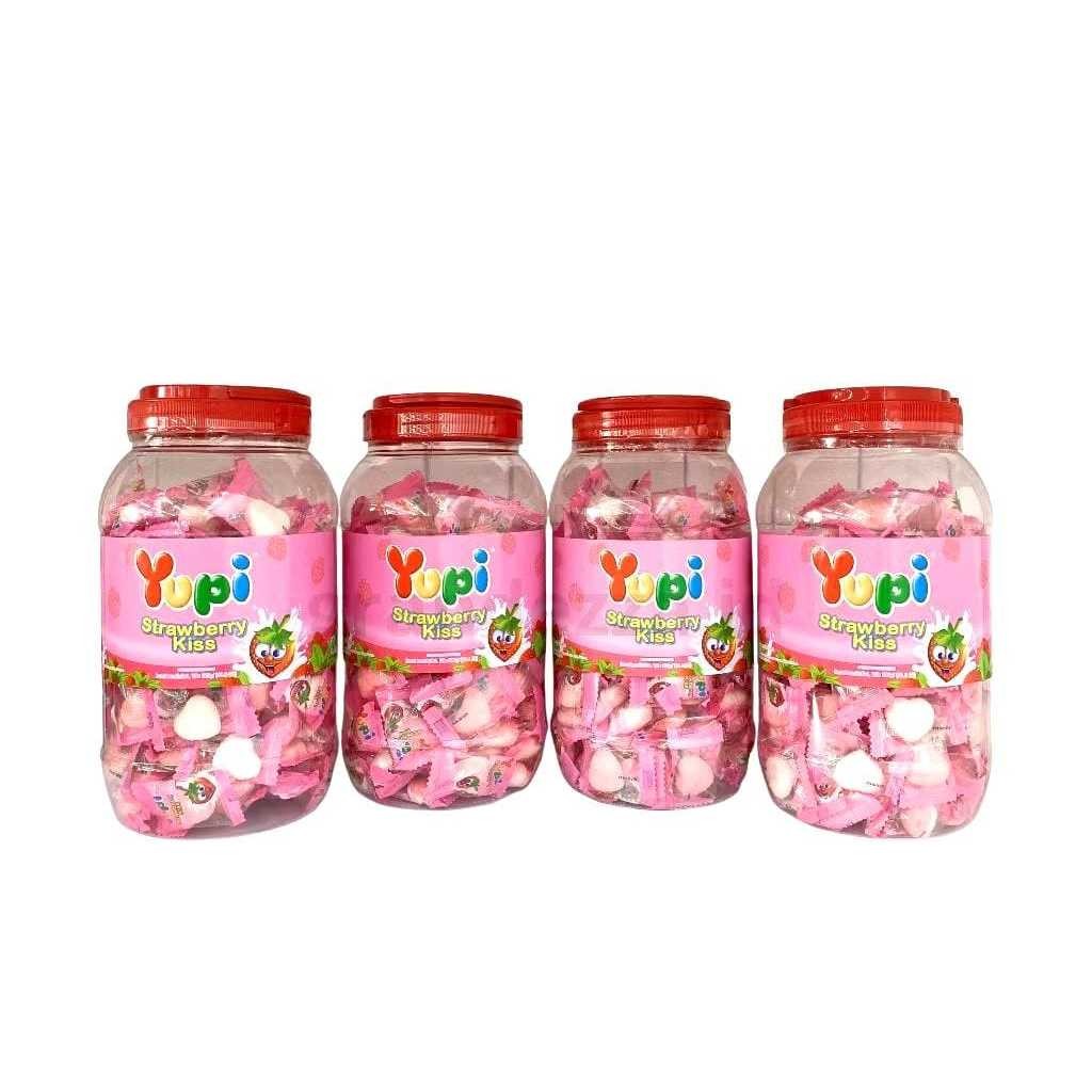 Jual PERMEN YUPI STRAWBERRY KISS JAR 1 TOPLES/YUPI TOPLES MURMERR ...