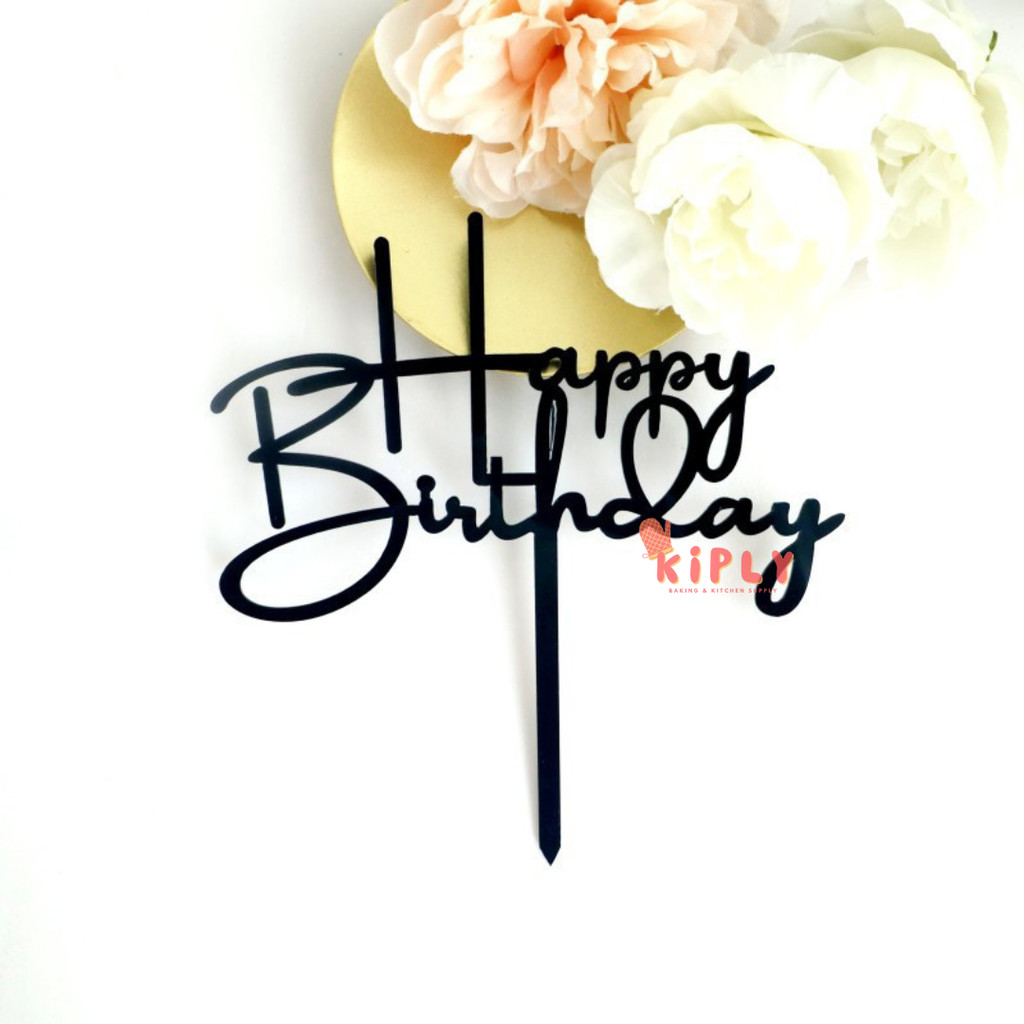 Jual Cake Topper HBD Acrylic Variasi/Cake topper HBD tusuk acrylic ...