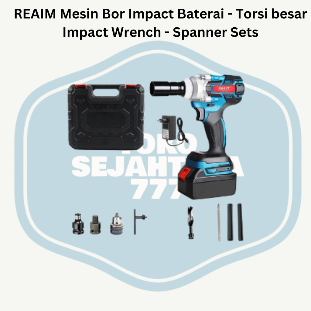 Jual REAIM Mesin Bor Impact Baterai - Torsi besar Impact Wrench ...