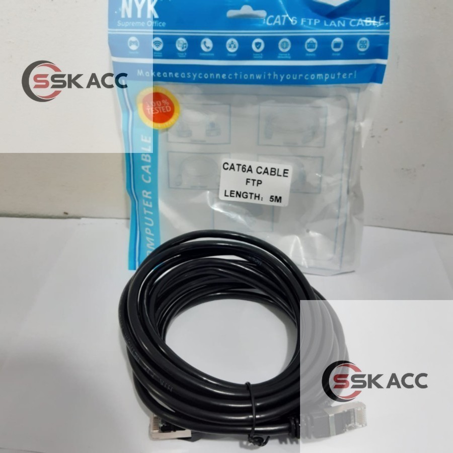 Jual Kabel Lan FTP Cat6a 5 Meter Outdoor NYK Cable Lan 5m Cat 6 Besi FTP NYK DISTRIBUTORACC ...