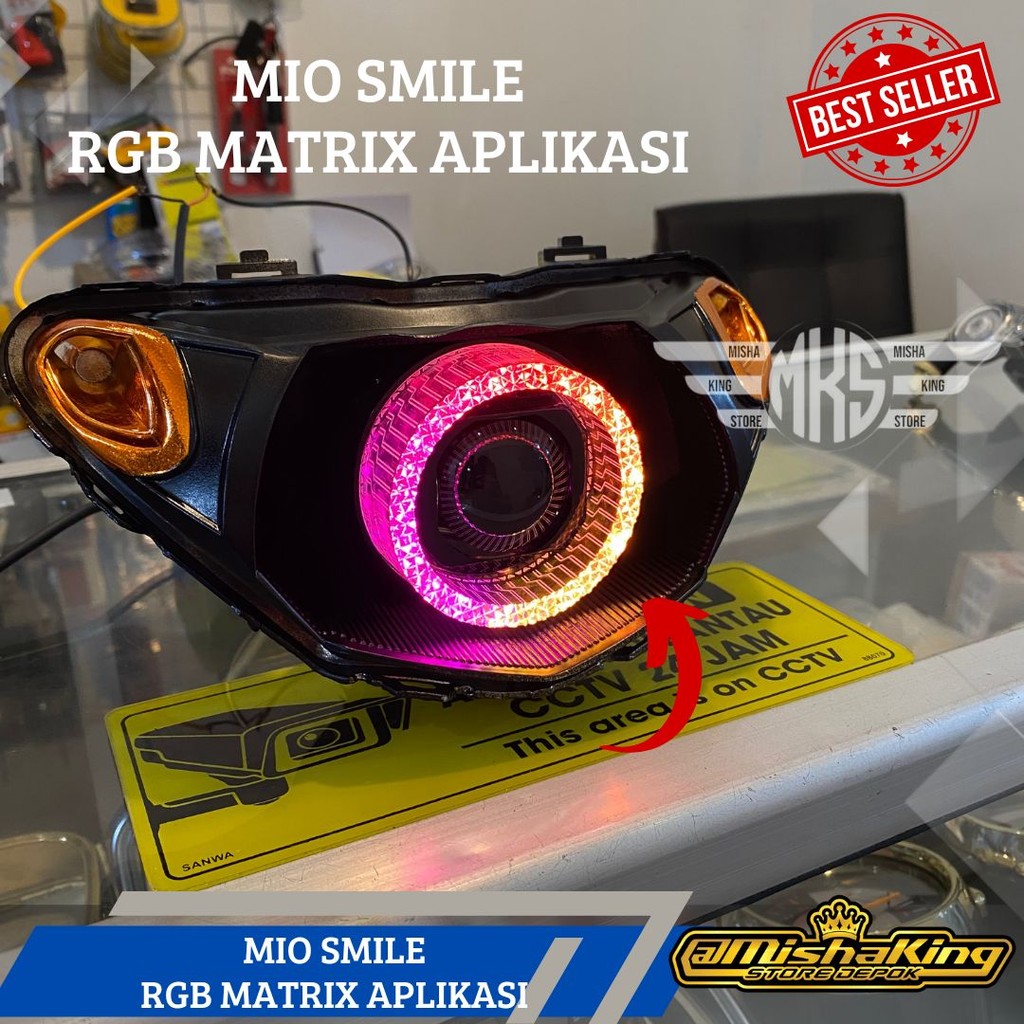 Jual LAMPU BILED MIO SMILE RGB APLIKASI BULAT FULL SET REFLEKTOR ...