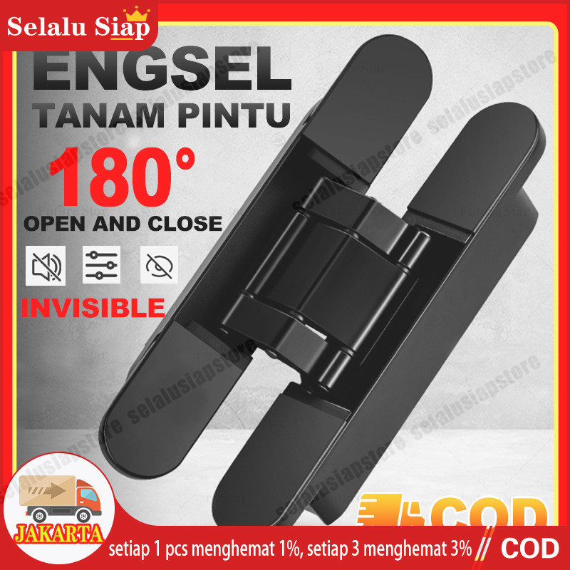 Jual Hidden Hinge Engsel Tanam Door Hinge Invisiblle Hitam Perak Engsel ...