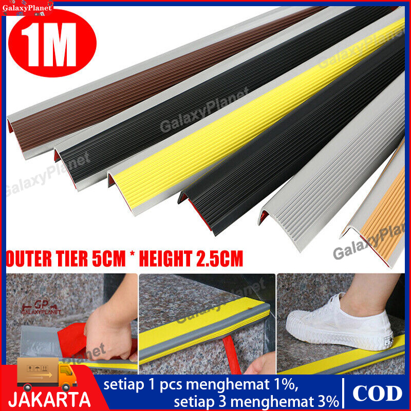 Jual 100CM Lis Tangga Pengaman Anti-Selip Tipe L 5CM / Stair Sticker ...