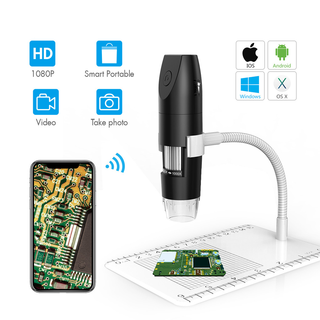 Jual 2MP 1080P 50-1000X WIFI Digital Microscope Handheld Endoscope for ...