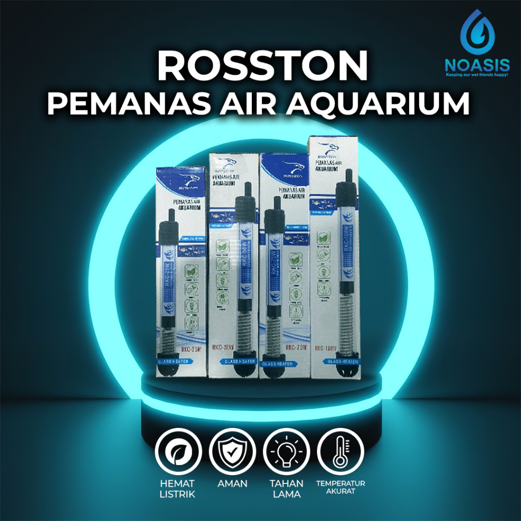 Jual ROSSTON Heater Kaca Aquarium Pemanas Air Akuarium ROSTON 25 50 75 ...