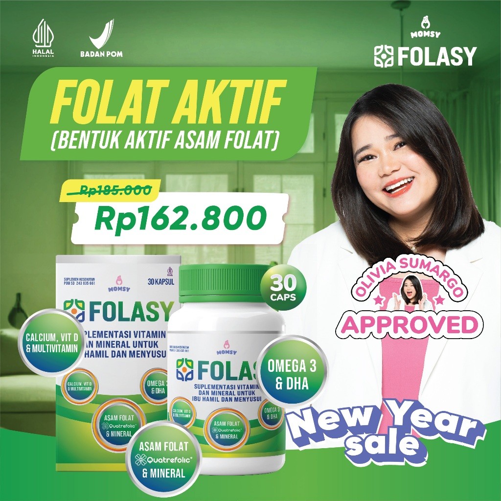 Jual WK98UW FOLASY 30 Kapsul [FOLAT AKTIF] Lengkap Dengan 20 Nutrisi ...
