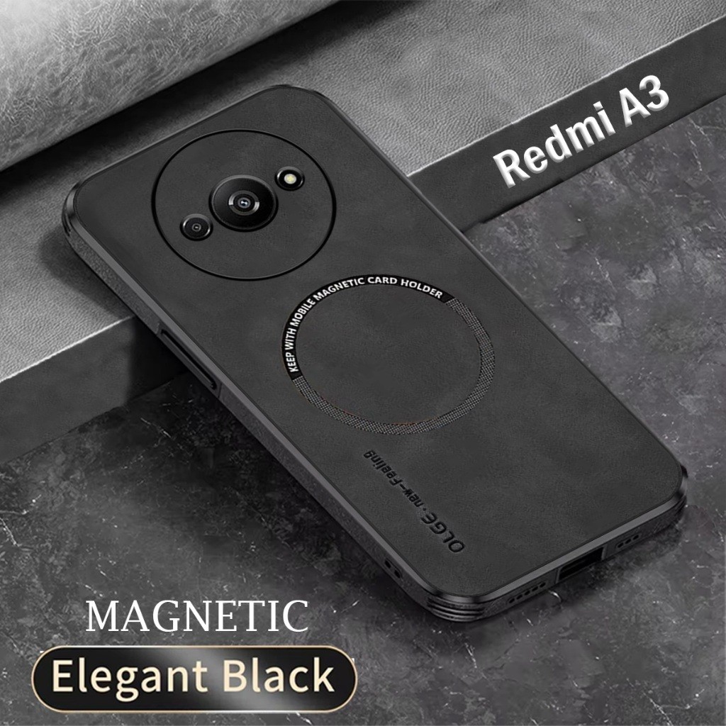 Jual Case Redmi A3 Softcase Luxury Leather Magsafe Magnetic | Shopee ...