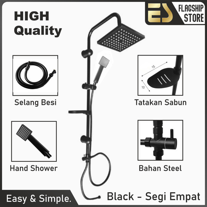 Jual ES Shower Mandi Hujan Set Pancuran Shower Tiang Kran Air - Shower ...
