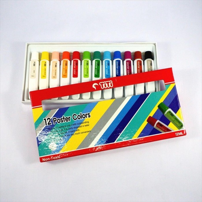 Jual Poster Color / Cat Poster Tube Joyko TiTi POC-12ML-12 W isi 12 ...