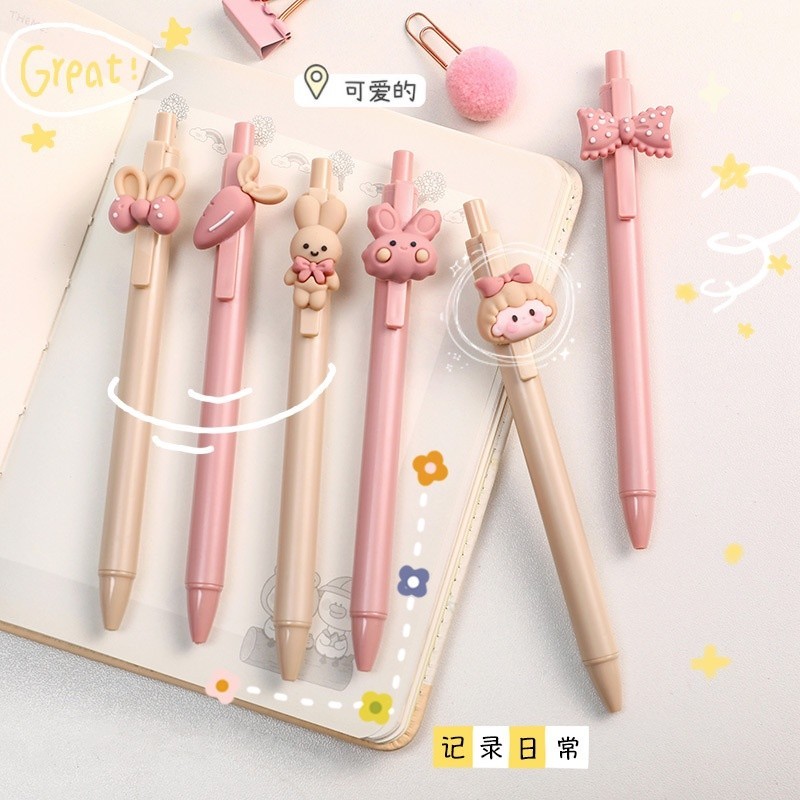 Jual PULPEN 6PCS KARAKTER LUCU DAN IMUT /PEN SEKOLAH CARTOON/PULPEN ...