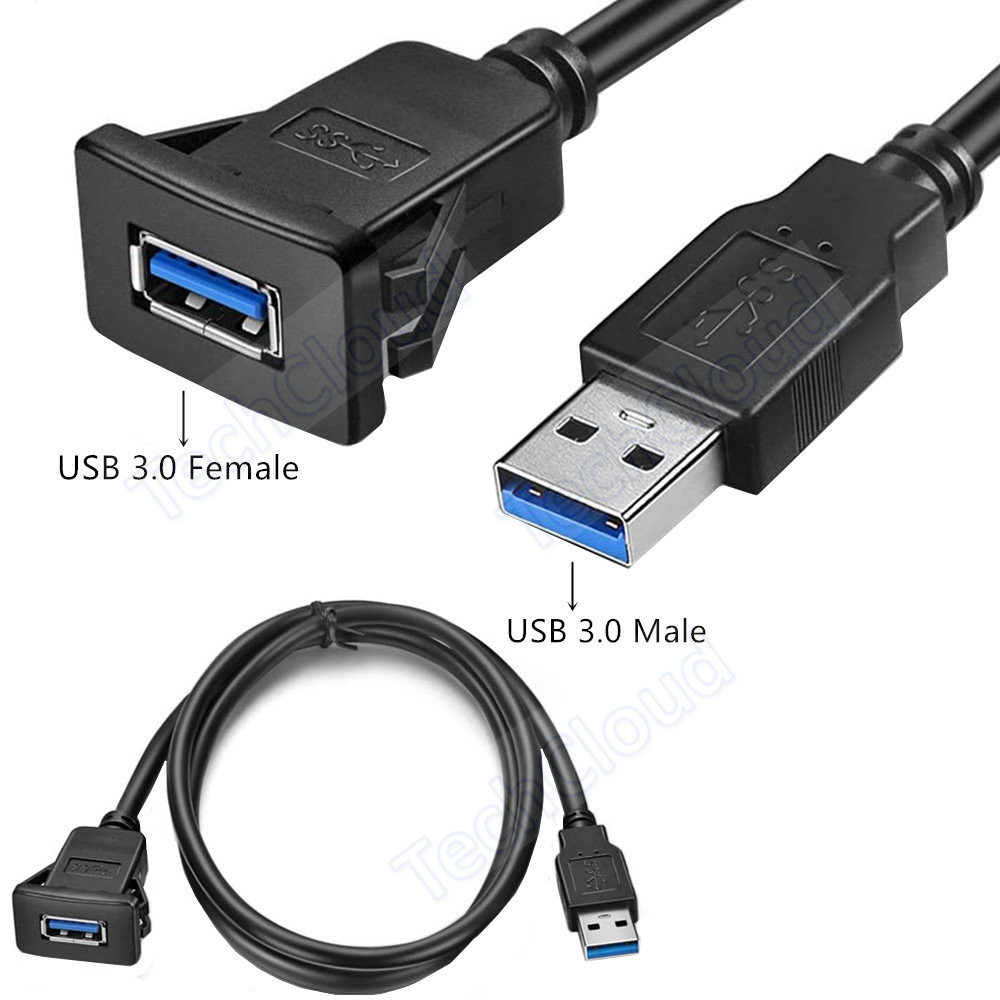 Jual USB 3.0 Flush Mount USB Dock Adapter Dashboard Pan Port Extension ...