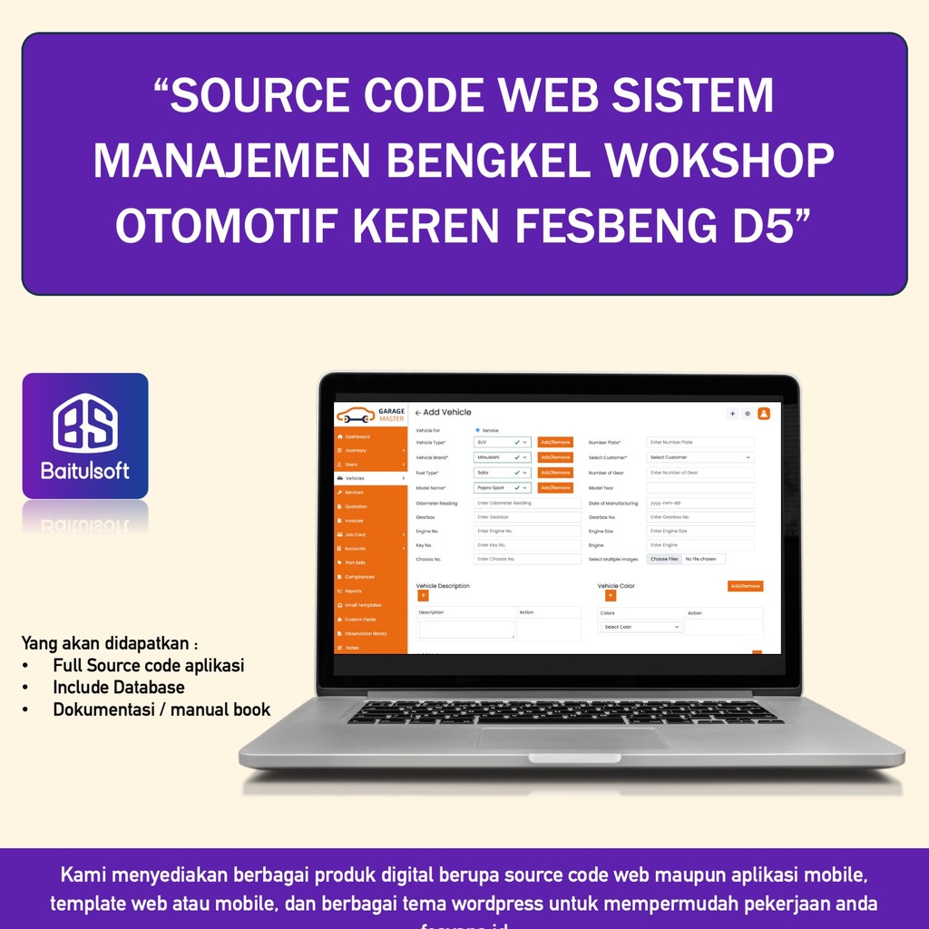 Jual D5 - GARAGE MASTER - GARAGE MANAGEMENT SYSTEM SOURCE CODE BY ...