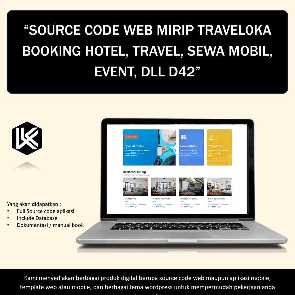 Jual SOURCE CODE WEB MIRIP TRAVEL0KA BOOKING HOTEL, TRAVEL, SEWA MOBIL ...