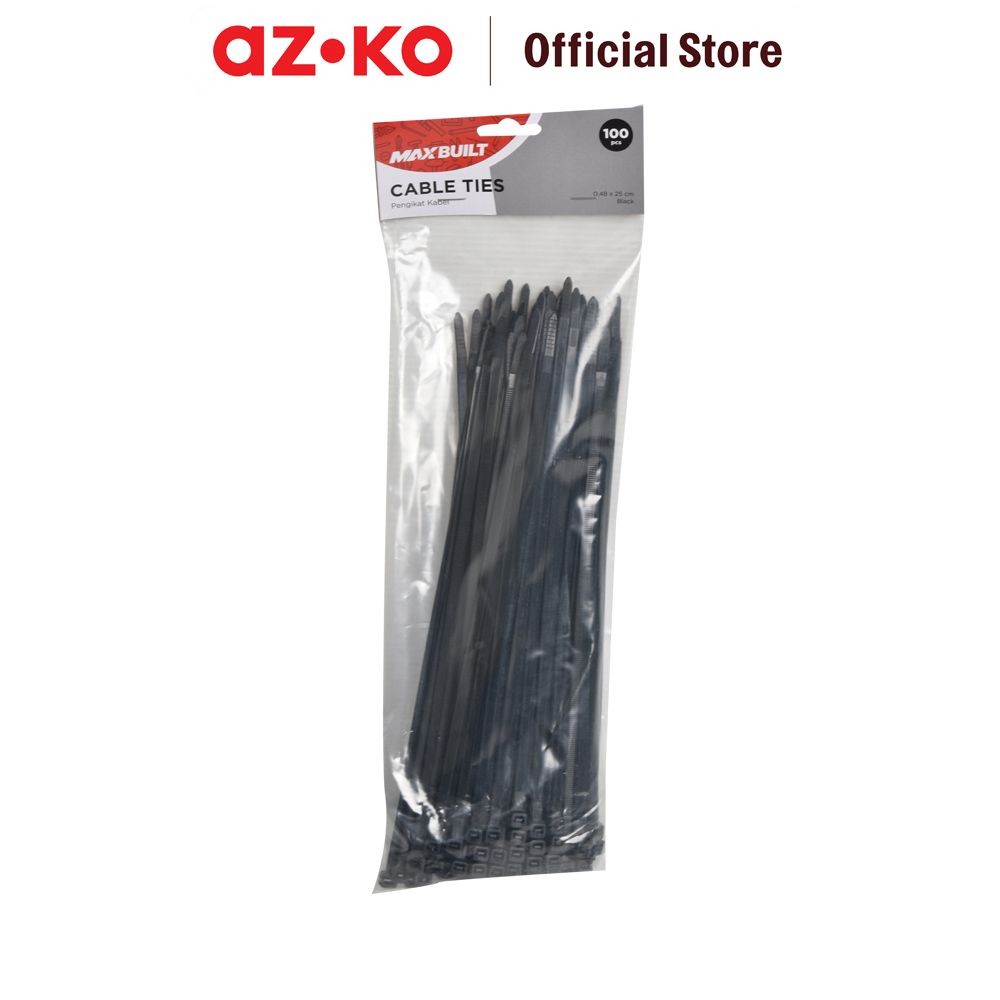 Jual AZKO Maxbuilt Set 100 Pcs Tali Pengikat Kabel 4.8X250 Mm - Hitam ...