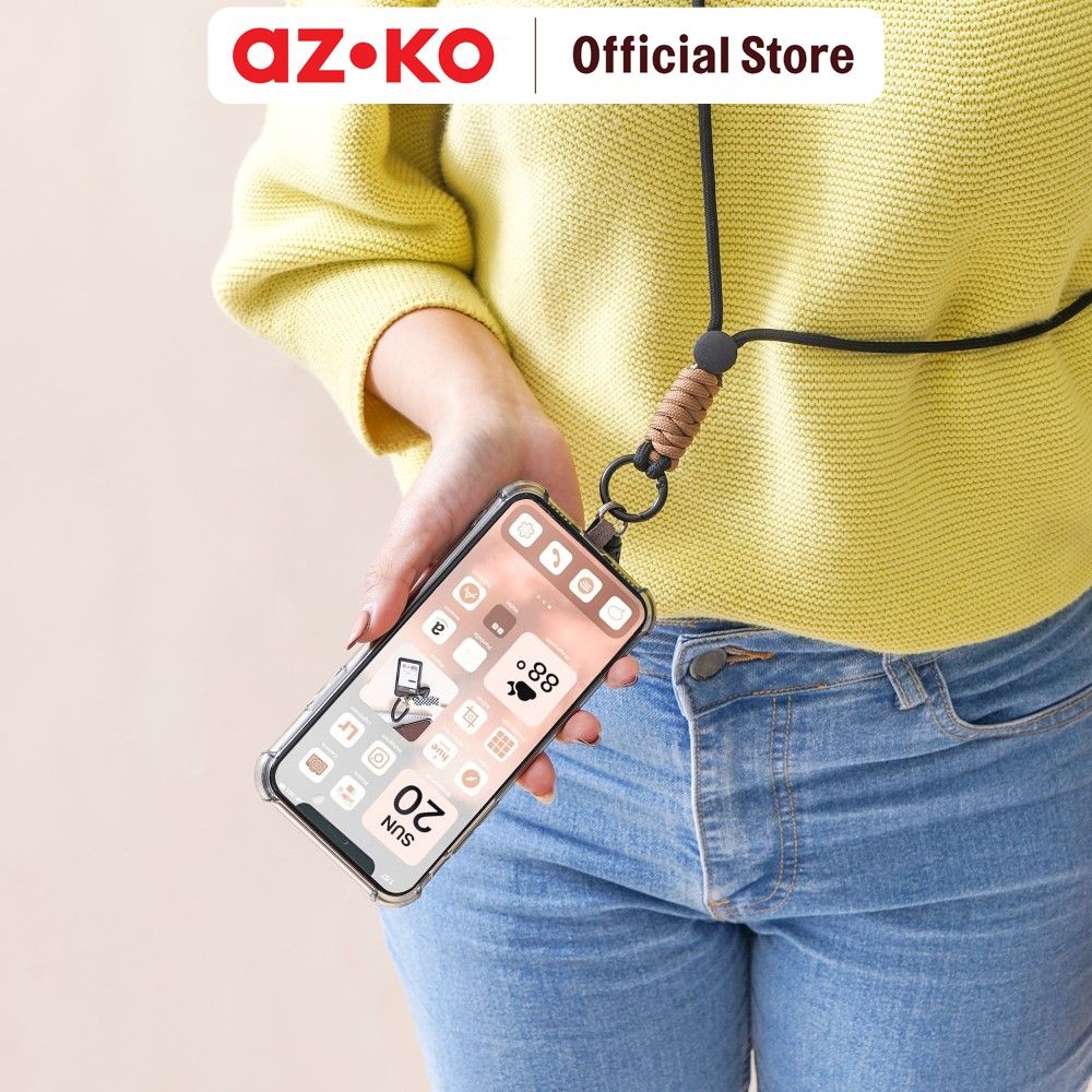 Jual AZKO Ataru Lanyard Color Block Strap - Hitam/Cokelat | Shopee ...