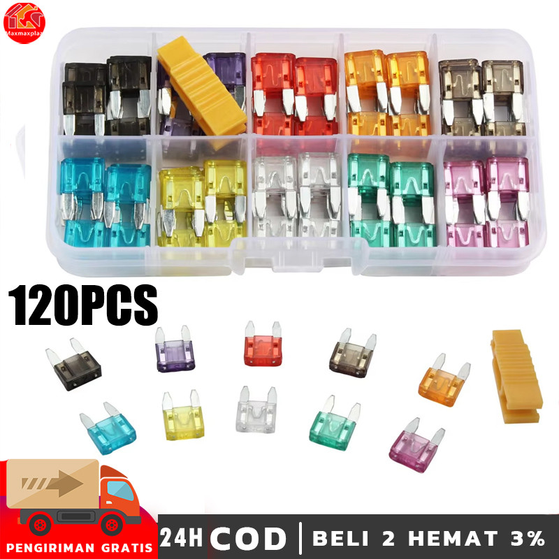 Jual 120PCS Sekring Mobil Motor Auto Blade Type Car Fuses Universal ...