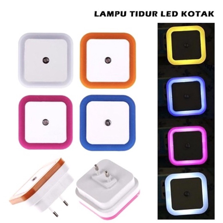 Jual LAMPU TIDUR LED KOTAK PERSEGI OTOMATIS SENSOR CAHAYA COLOK LISTRIK ...