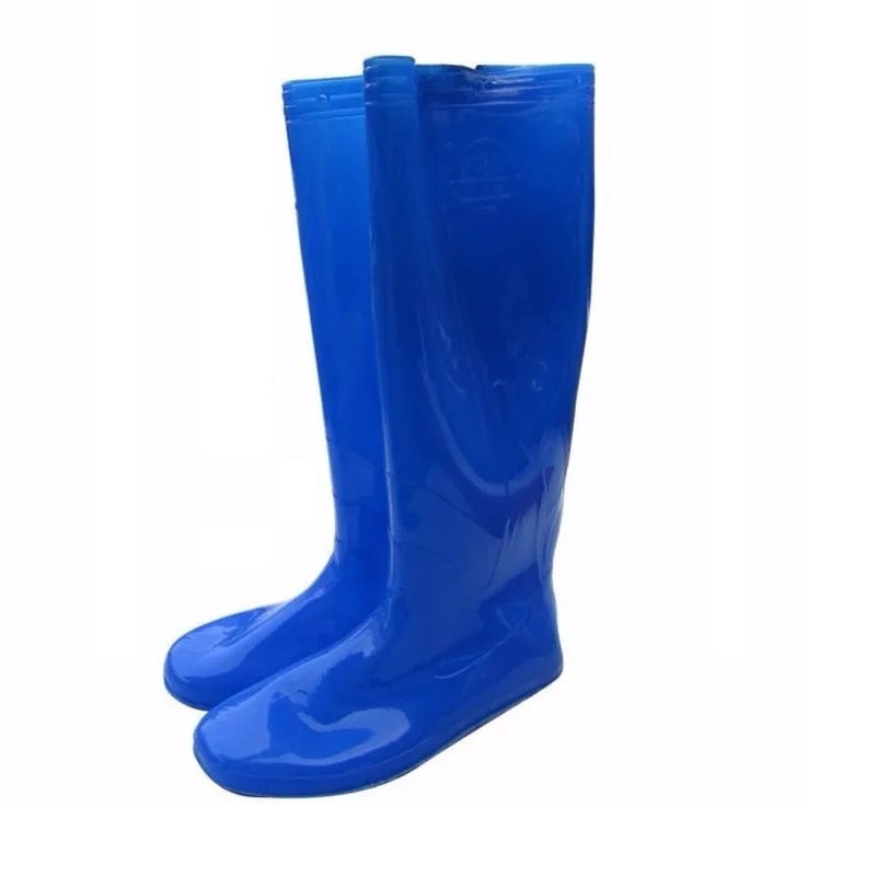 Jual PVC Blue Soft Cosplay Live Show Waterproof Rain Shoes Bottom Thick ...