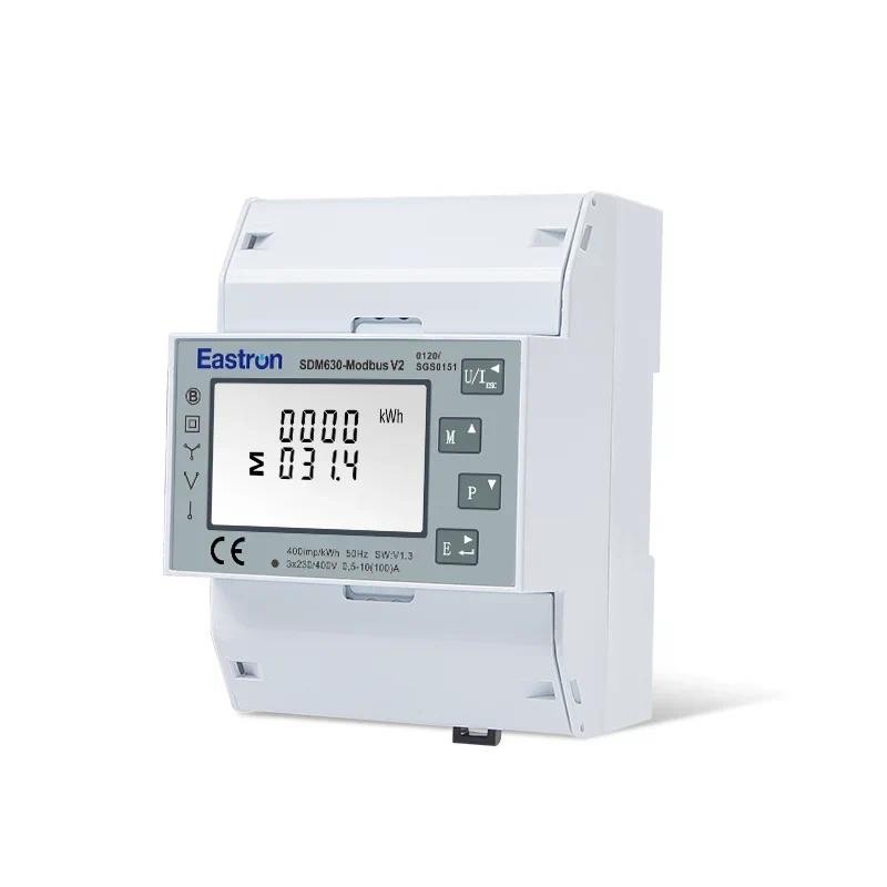 Jual 100A SDM630 Modbus V2 MID RS485 Din Rail KWH Three Phase Energy Meter Solar PV Energy Meter ...