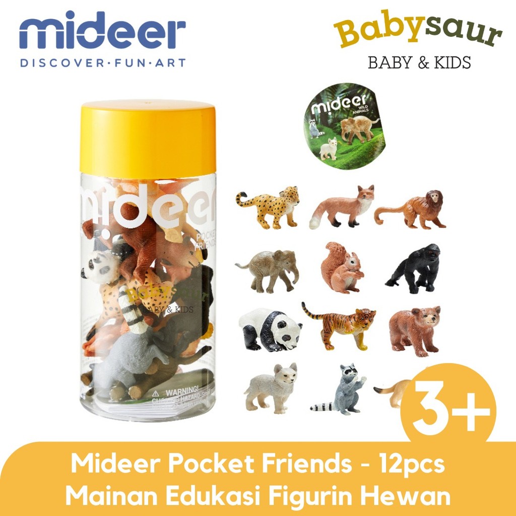 Jual Mideer Animal Figure Pocket Friends Wild Animals Figurine - Mainan ...
