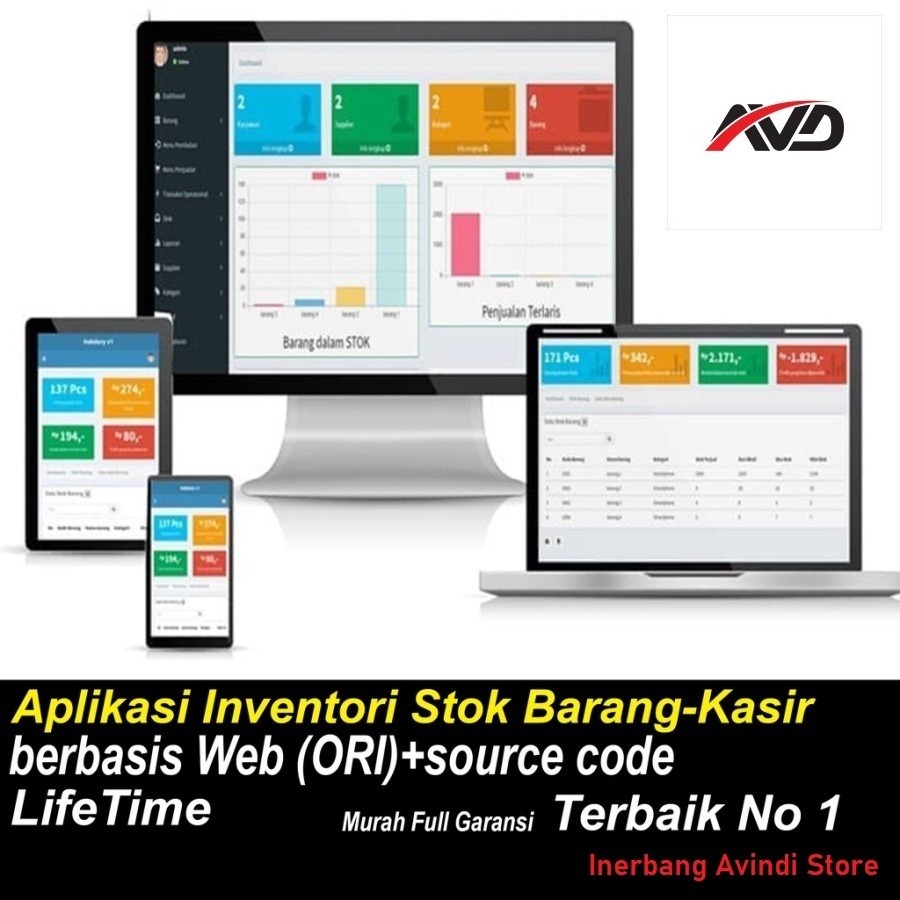 Jual Aplikasi Inventori Stok Barang-Kasir berbasis Web (ORI)+source code | Shopee Indonesia
