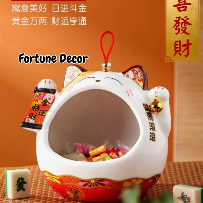 Jual Tempat permen imlek kucing keberuntungan lucky cat dekorasi sincia ...