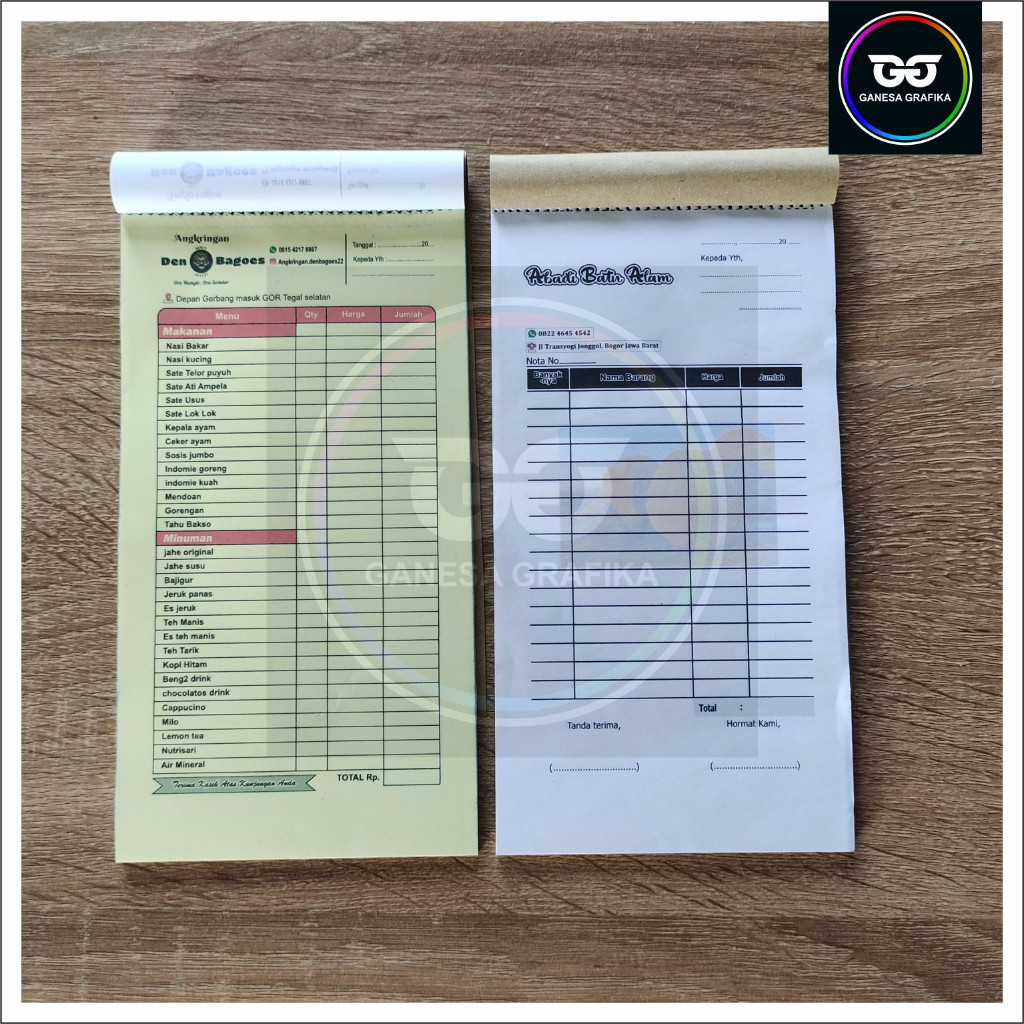 Jual Cetak Nota custom 2 play nama toko sendiri UKURAN 1/3 fOLIO nota ...