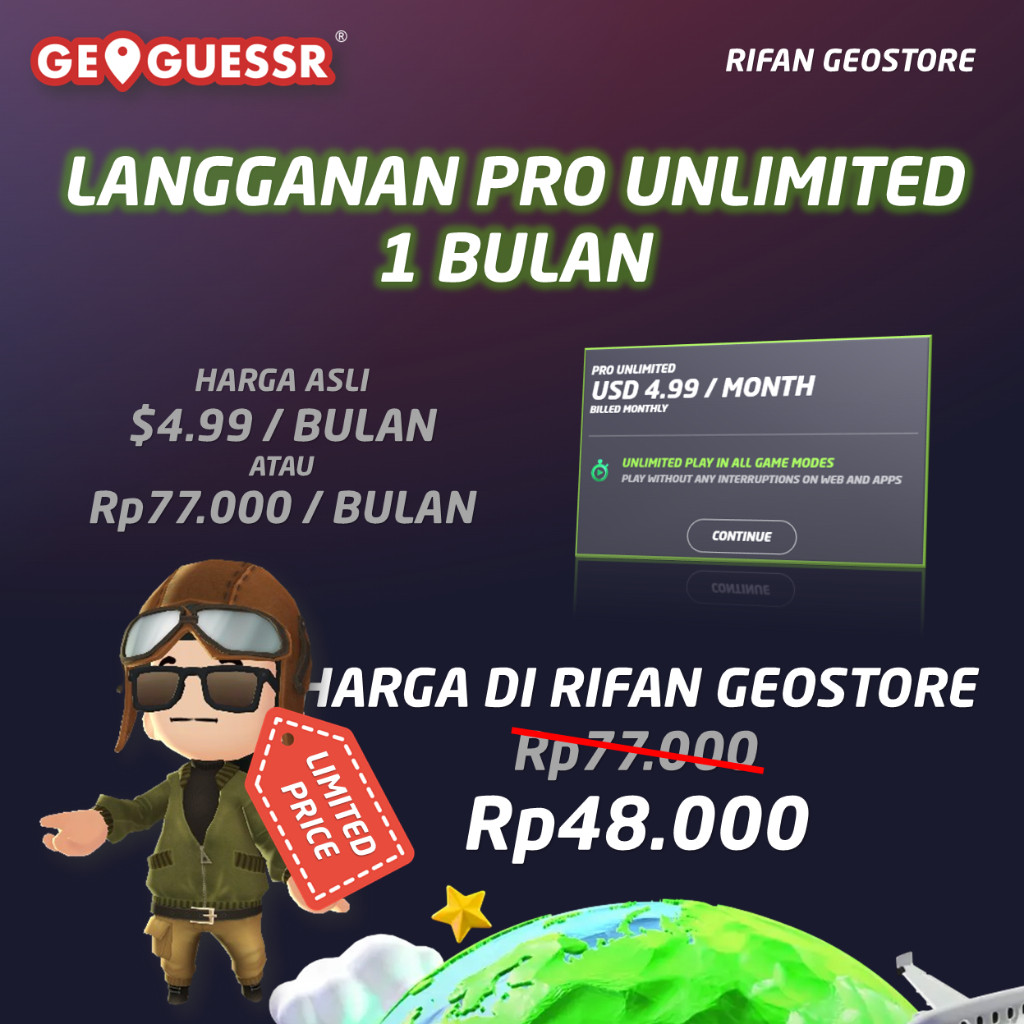 Jual Langganan GeoGuessr Pro Unlimited - 1 Bulan | Shopee Indonesia