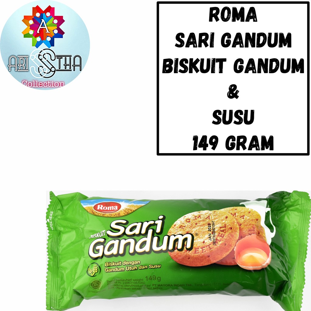 Jual Roma Sari Gandum Biskuit Gandum Utuh dan Susu 149 Gram | Shopee ...