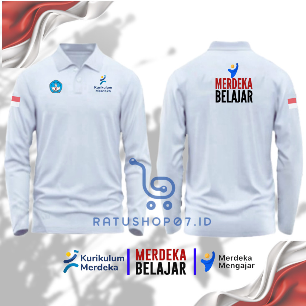Jual Baju Kaos Poloshirt Lengan Panjang LOGO MERDEKA BELAJAR ...