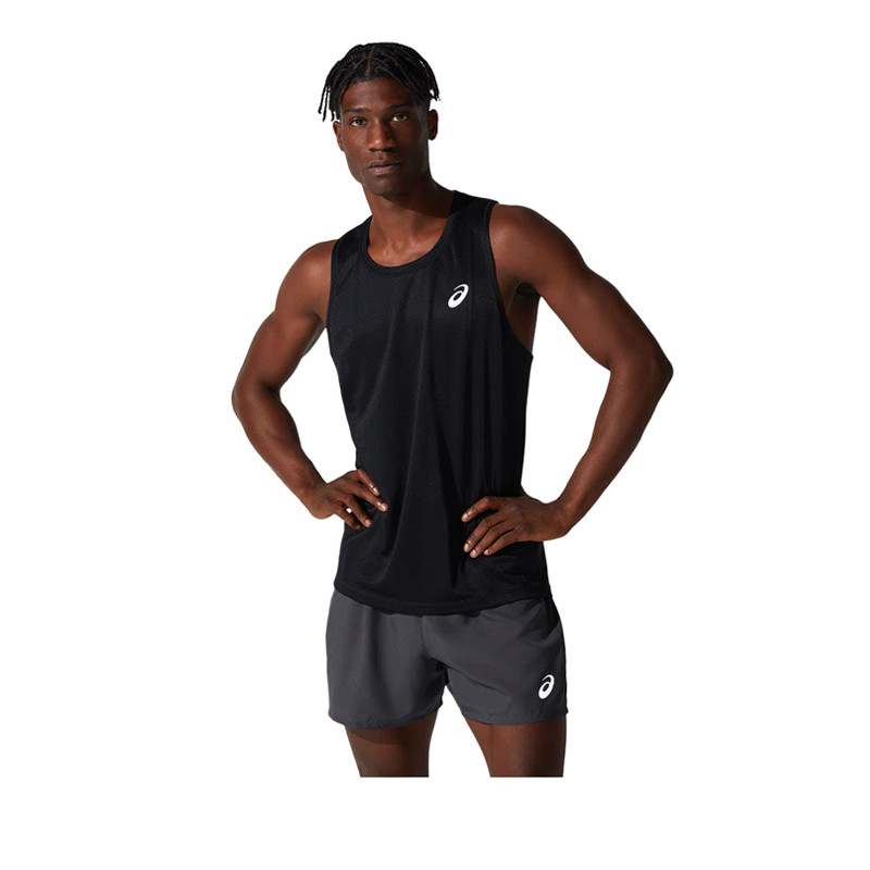 Jual Asics Silver Singlet Men's Running Sleeveless Shirts - Black ...