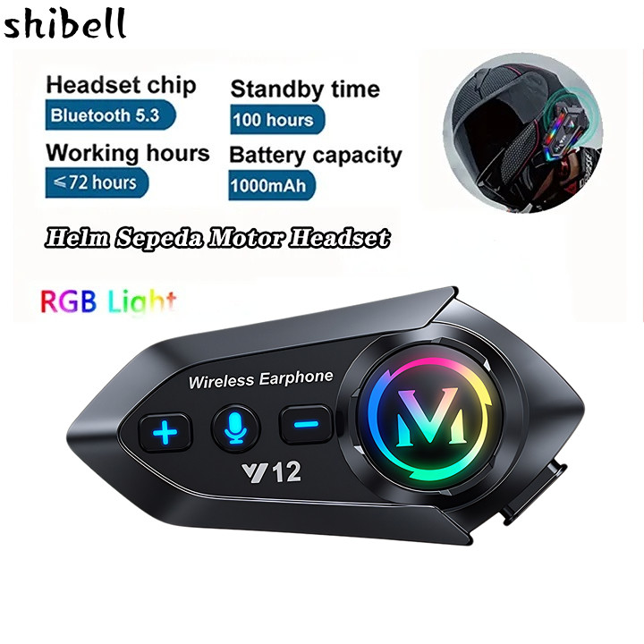 Jual Intercom Y12 Helm Bluetooth 5.3 Helm Sepeda Motor Headset Helm ...